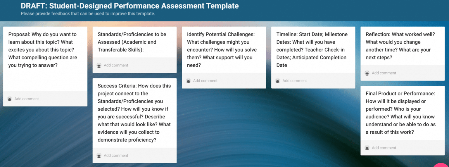 Supporting the Development of Student-Designed Performance Assessments ...